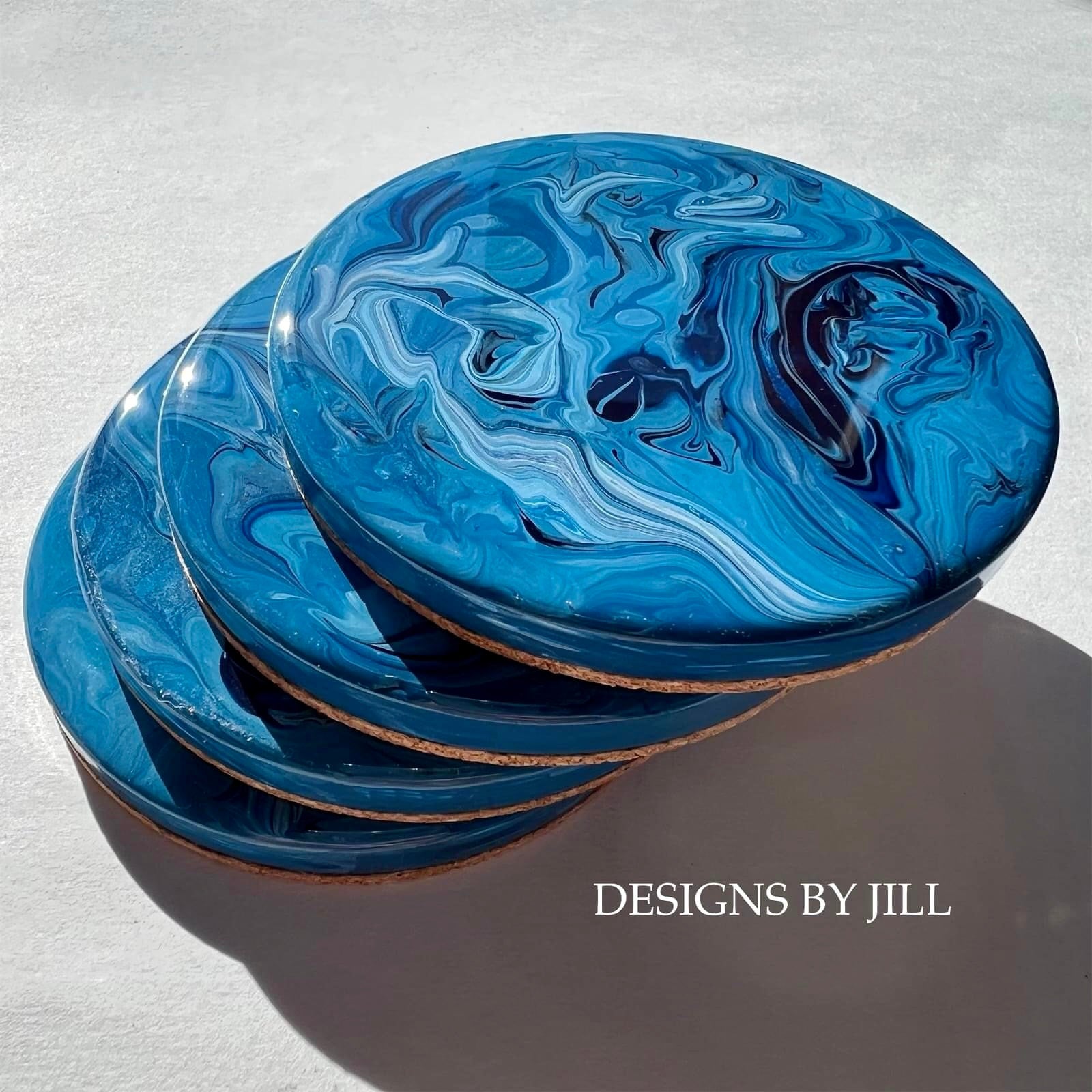 Acrylic Paint Pour Coasters | DESIGNS BY JILL STUDIO